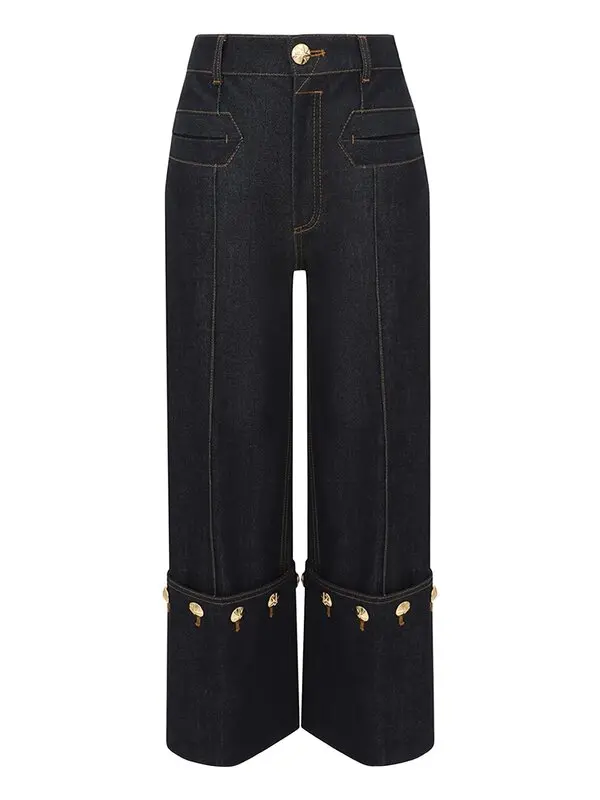 Zimmermann Rebellion Straight Crop Jean - Dark Wash