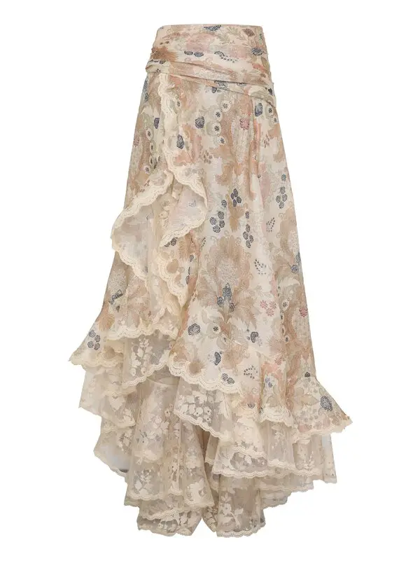 Zimmermann Rebellion Lace-trimmed Maxi Skirt - Multi