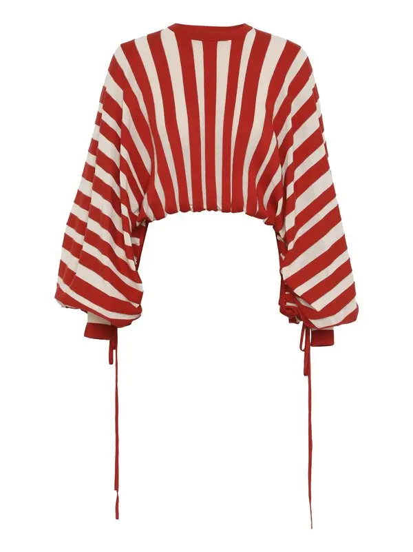 Zimmermann Rebellion Drawstring Cotton-linen Sweater - Stripe