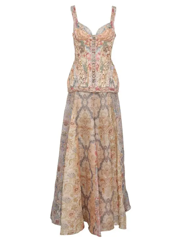 Zimmermann Rebellion Corseted Floral Maxi Dress - Multi