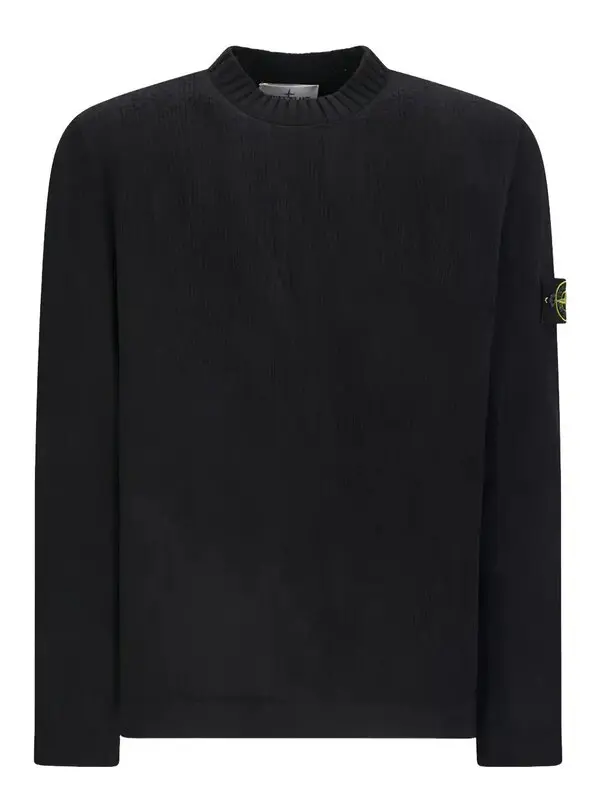Stone Island Compass-badge Crew-neck Sweater - Black