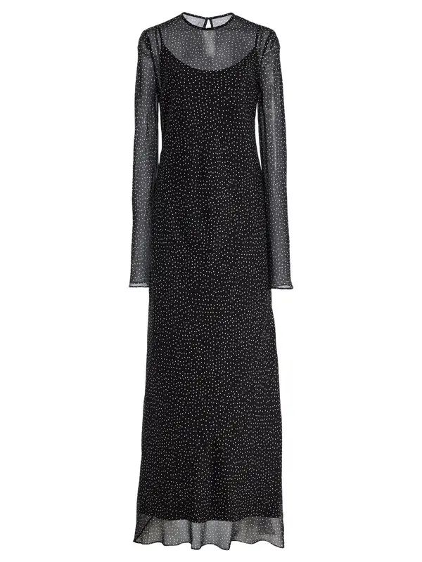 SIR. Lisander Polka-dot Silk Maxi Dress - Black,white