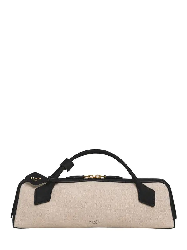 Alaïa Le Teckel Canvas Clutch - Black,white