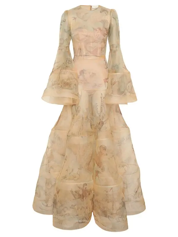 Zimmermann Rebellion Lantern Gown - Multi