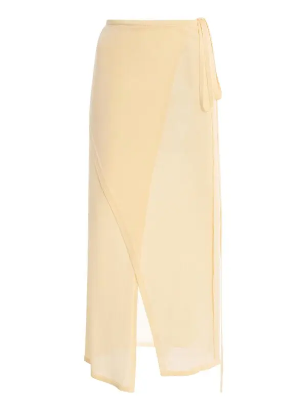 THE FRANKIE SHOP Alsen Stretch-knit Wrap Skirt - Yellow