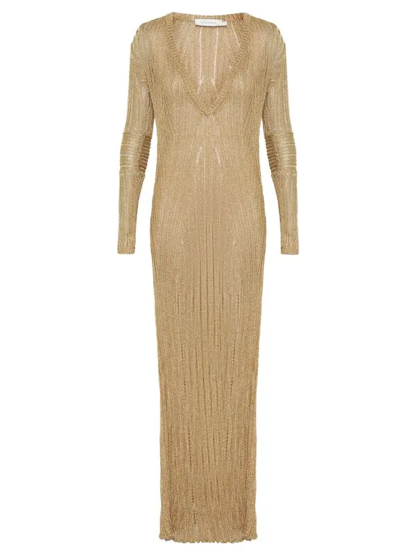 Zimmermann Metallic Maxi Dress - Gold