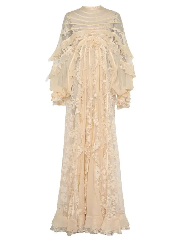 Zimmermann Rebellion Silk Lace Maxi Dress - Ivory
