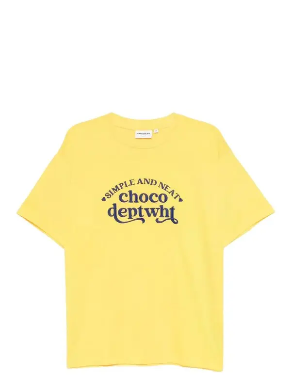 CHOCOOLATE Logo-embroidered T-shirt - Yellow