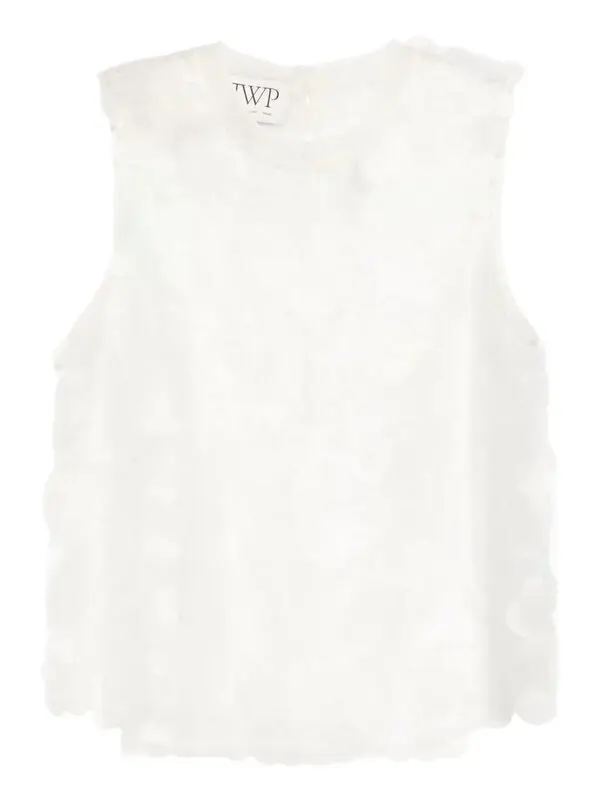 TWP Sleeveless Shell Top - White