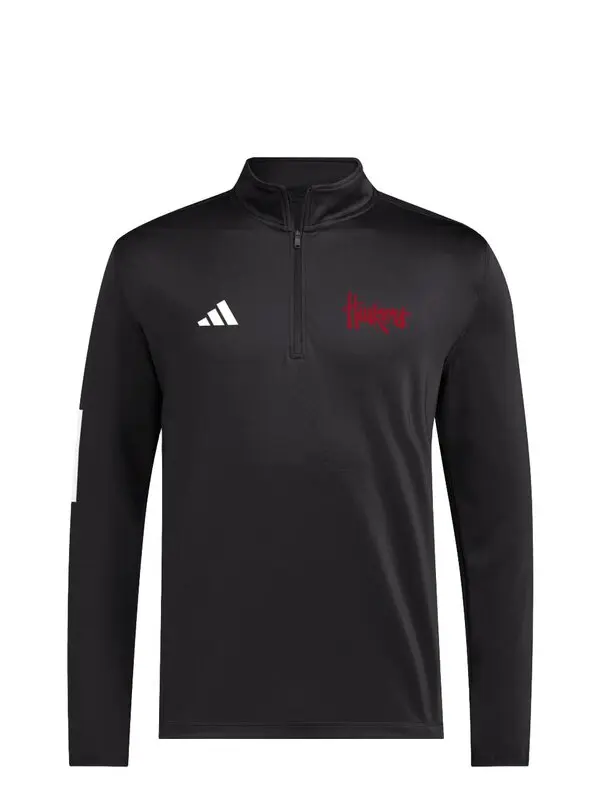 Adidas Nebraska Cornhuskers Coaches Script 1/2 Zip - Black / White / Multi