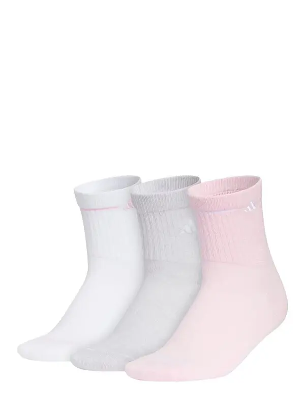 Adidas Cushioned Sport 3.0 High Quarter Socks 3-pack - White / Clear Pink / Grey