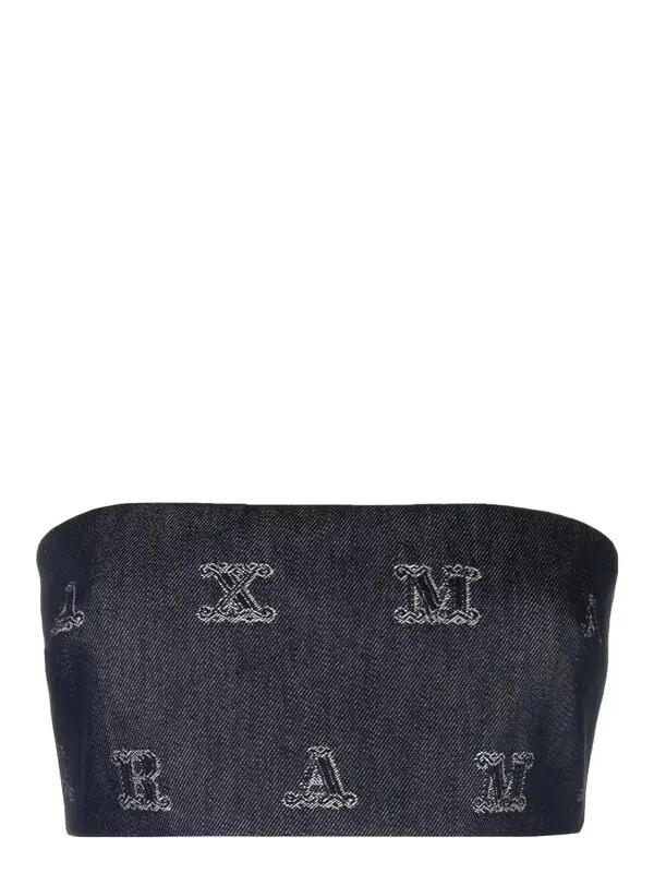 Max Mara Maxmaragram Jacquard Crop Top - Blue