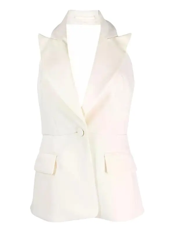 Max Mara Suit Style Virgin Wool Top - Neutrals