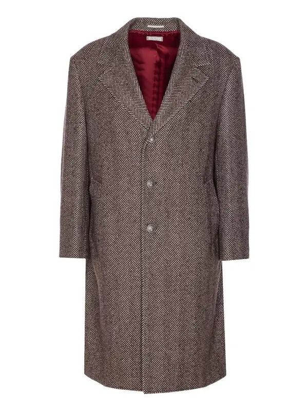 Brunello Cucinelli Chevron Motif Coat - Brown