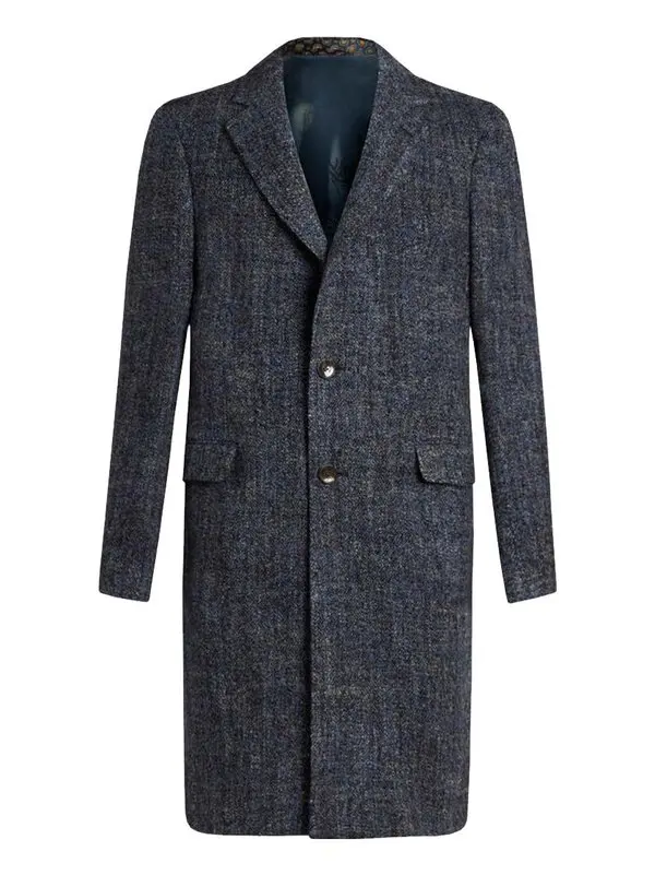 Etro Long Wool Coat - Antracite Grey
