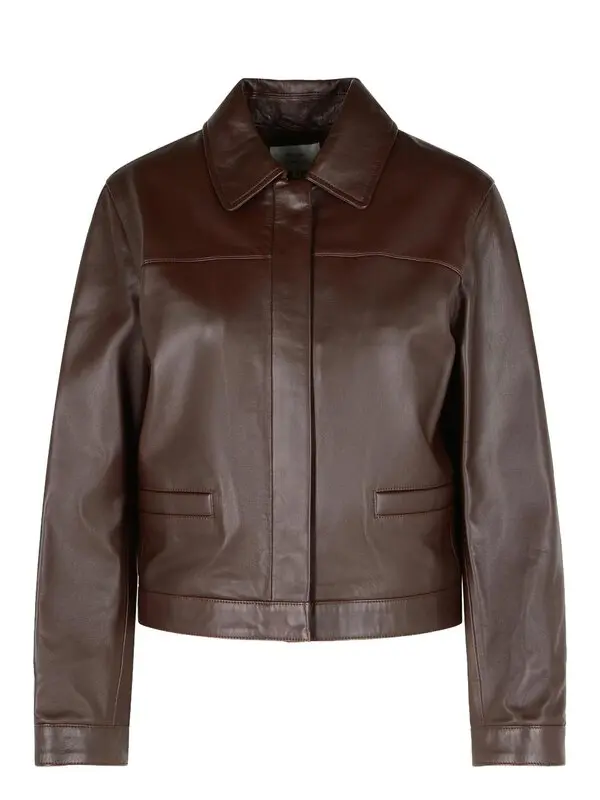 Loulou De Saison Ascot Leather Jacket - Brown