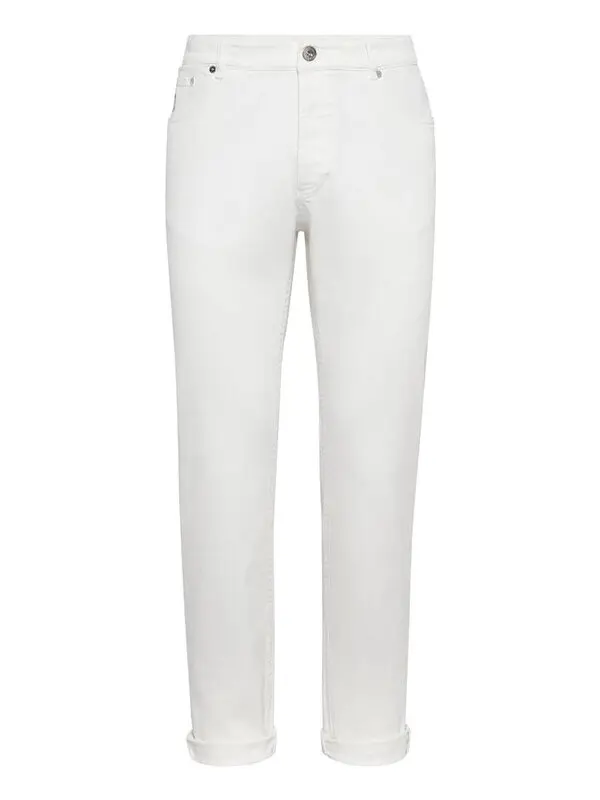 Brunello Cucinelli Straight Leg Denim - White