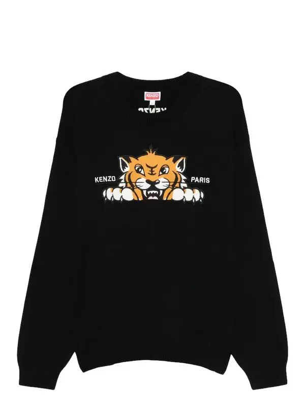 Kenzo Tiger Graphic Knit Sweater - Black