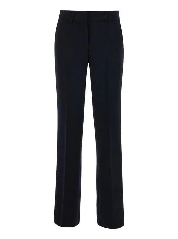 PLAIN Straight-leg Pants With Belt Loops - Blue
