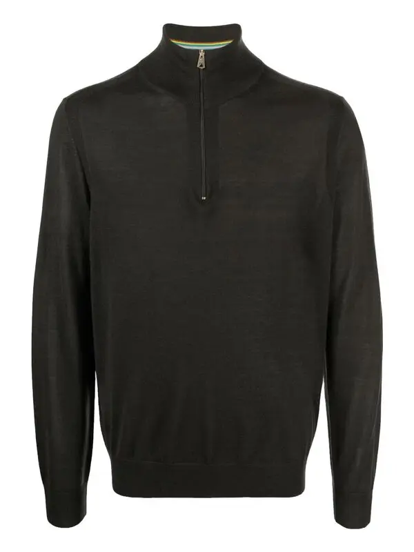 Paul Smith Sweater Zip Neck - Green