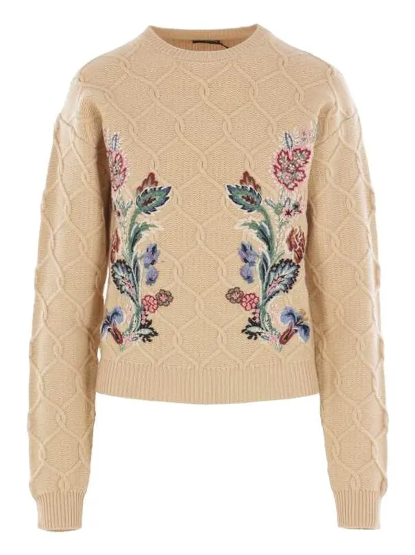 Etro Wool And Cashmere Knit Sweater - Beige