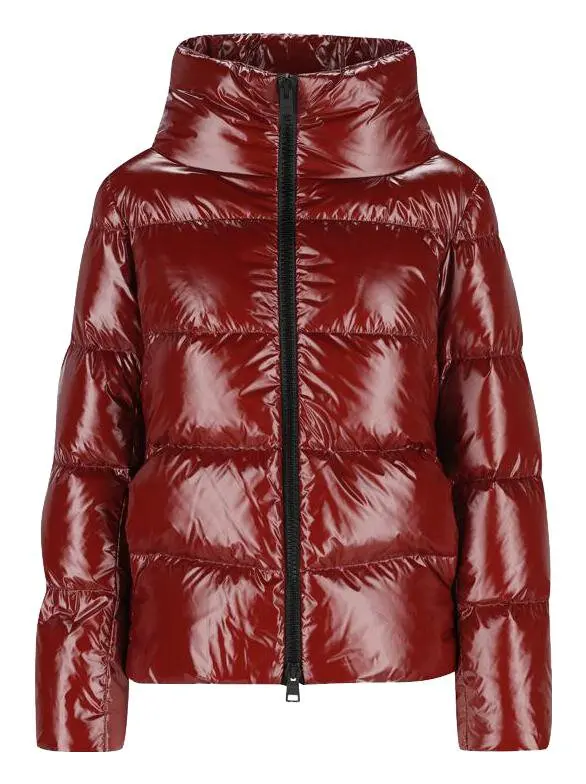 Herno Shiny Silk-effect Nylon Down Jacket - Red
