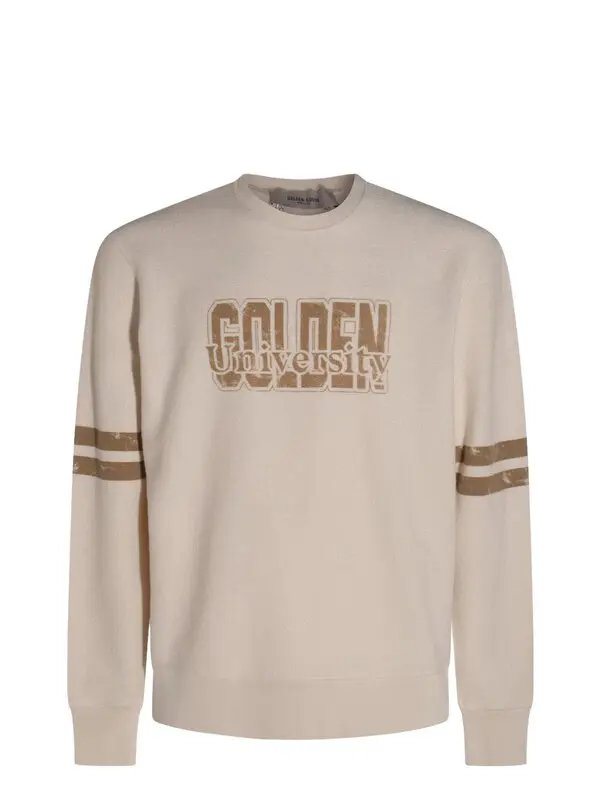Golden Goose Cotton Sweatshirt With Frontal Logo - Arctic Wolf