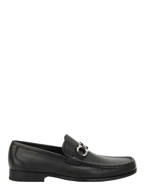 FERRAGAMO Grandioso Leather Loafers - Black