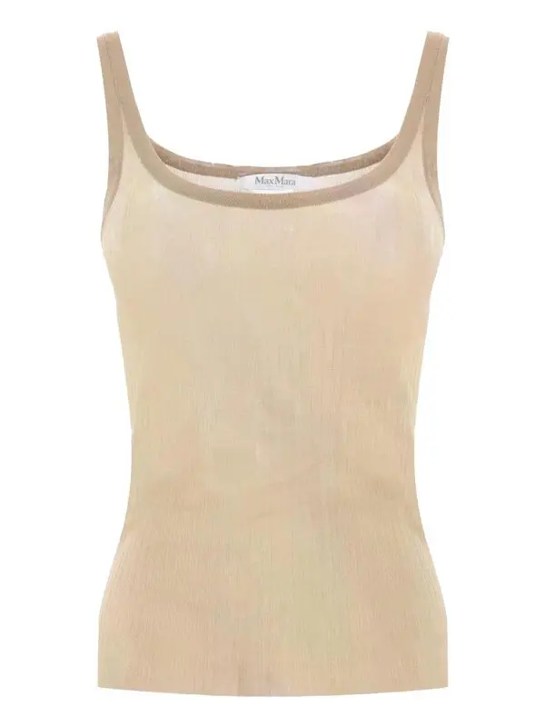 Max Mara Ribbed Silk Tank Top - Neutrals