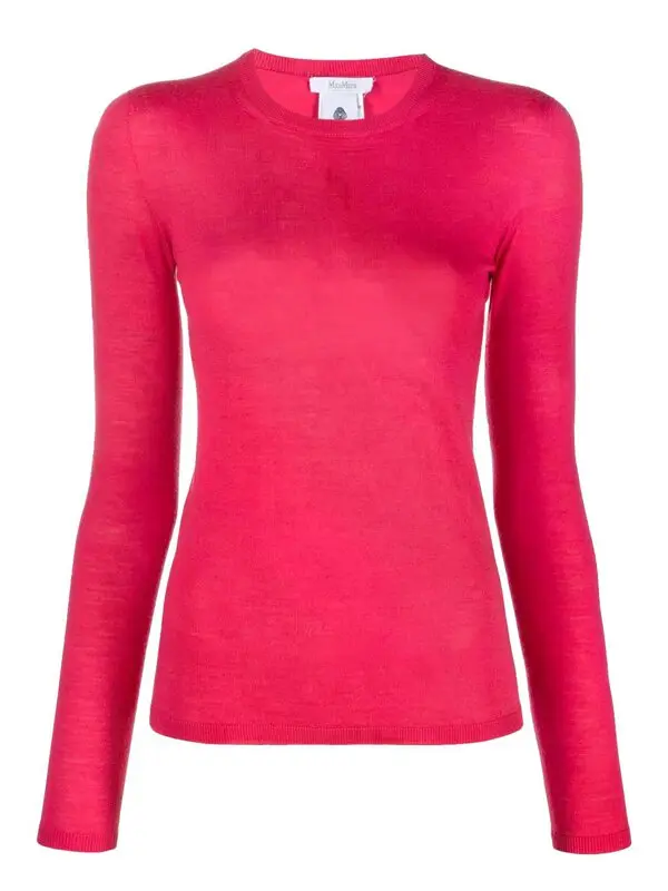 Max Mara Crew-neck Ribbed-knit Top - Pink