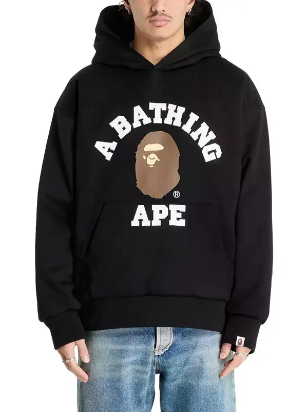 A BATHING APE College Logo-print Hoodie - Black