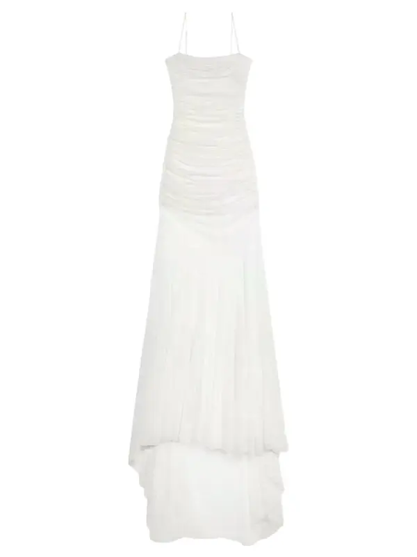 Blumarine Ruched Gown - White