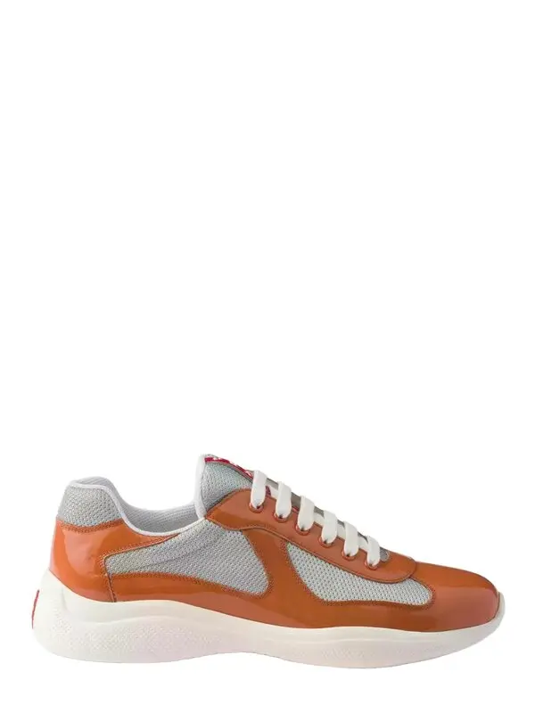 Prada America's Cup Panelled Sneakers - Orange