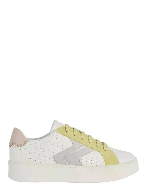 Geox Skyely Perforated Leather Sneakers - White