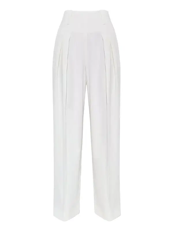 Victoria Beckham Pleated Wide-leg Trousers - White