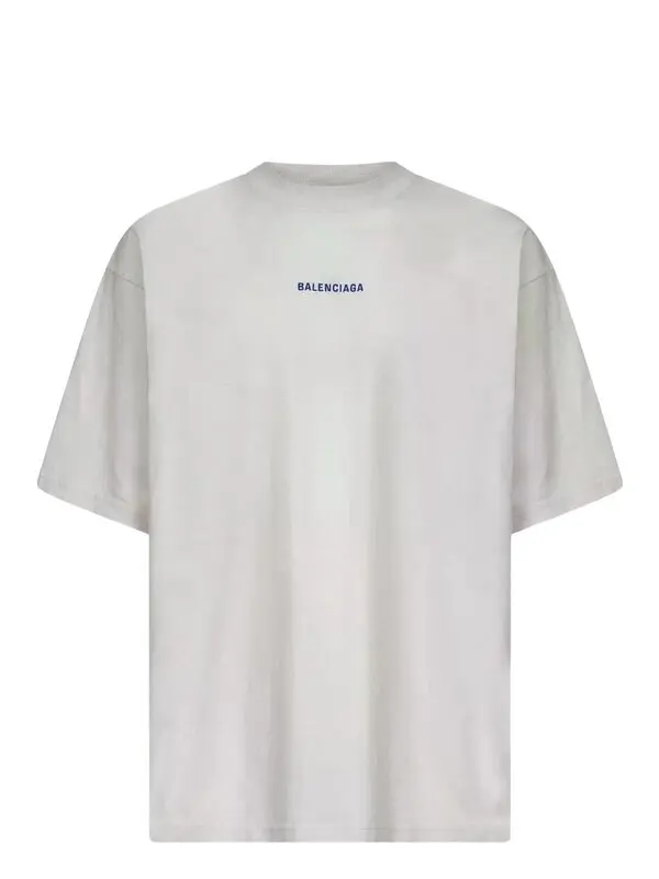 Balenciaga Logo Crew-neck T-shirt - Grey