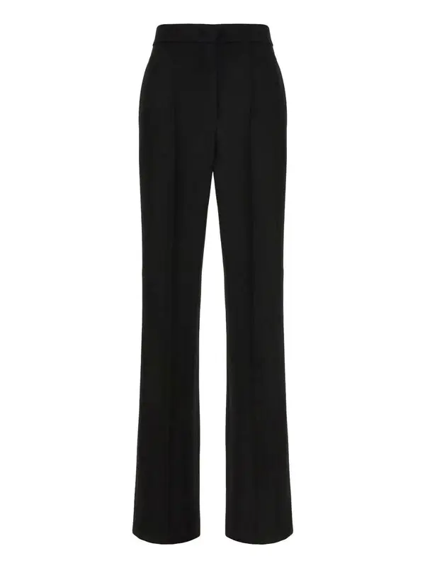 Max Mara Wool Straight Leg Trousers - Black