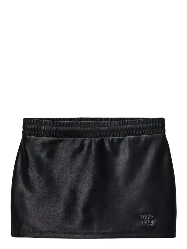Alexander Wang Elasticated-waistband Satin Mini Skirt - Black