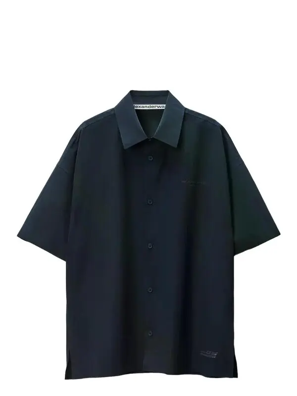 Alexander Wang Laser-cut Logo Button-up Shirt - Black