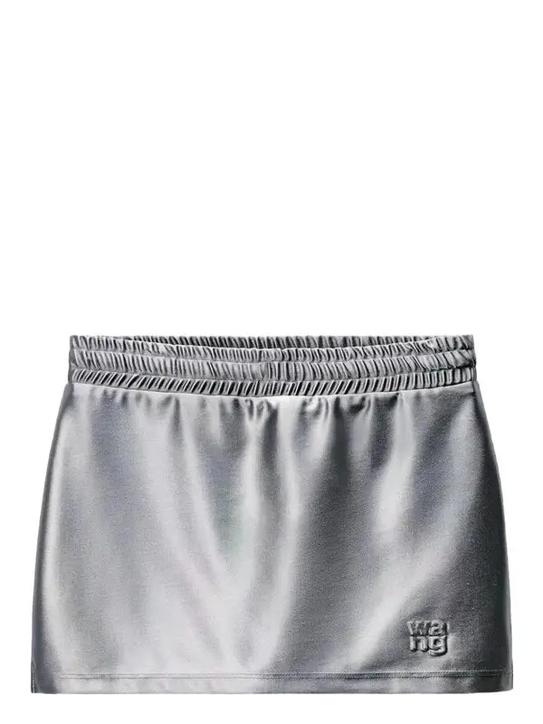Alexander Wang Elasticated-waistband Satin Mini Skirt - Silver
