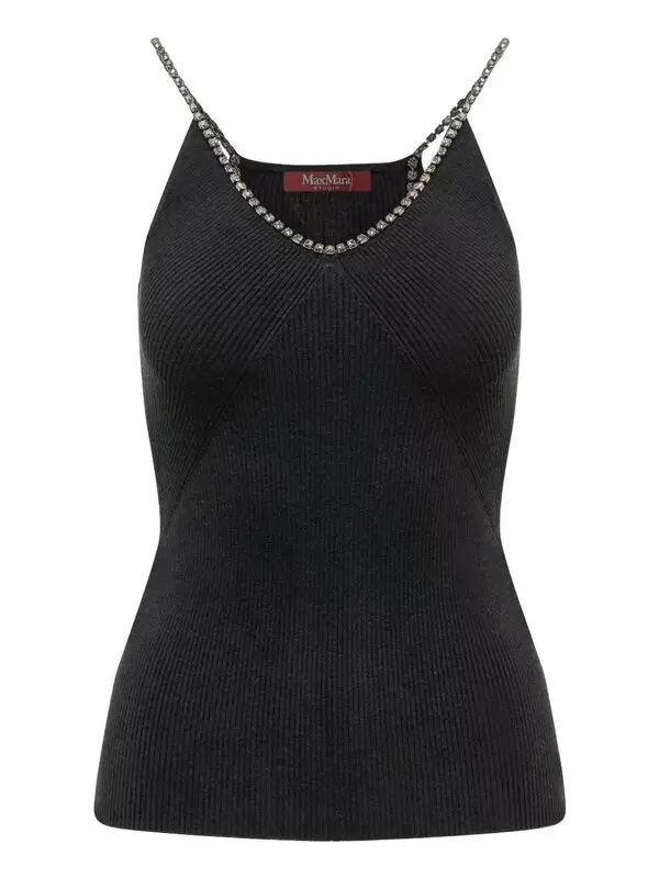Max Mara Mina Ribbed Top - Black