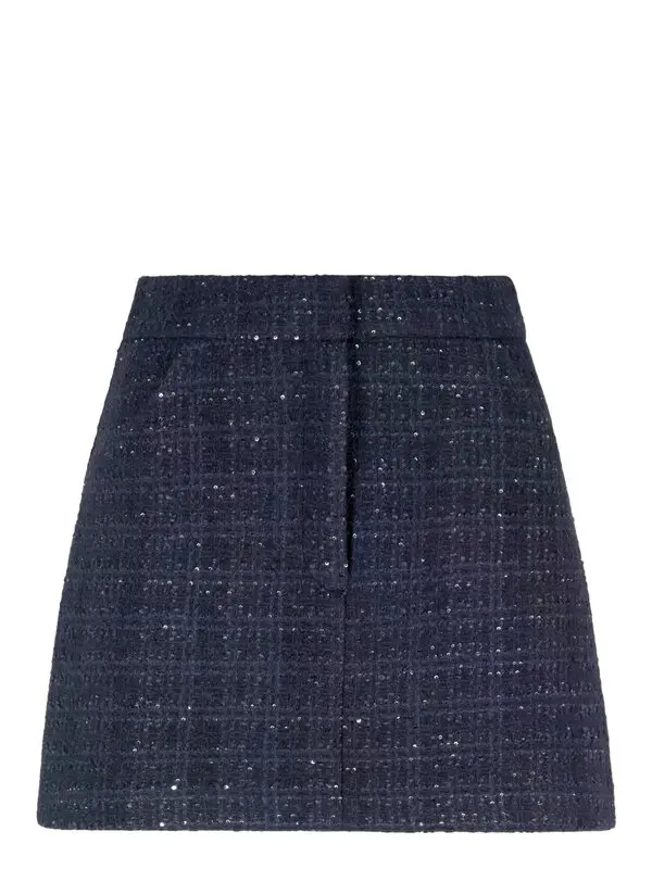 Emporio Armani Sequin-embellished Tweed Skirt - Blue