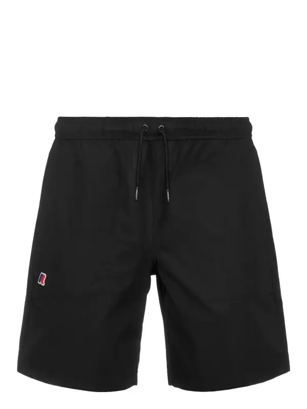 K-WAY Drawstring Logo-detail Track Shorts - Black
