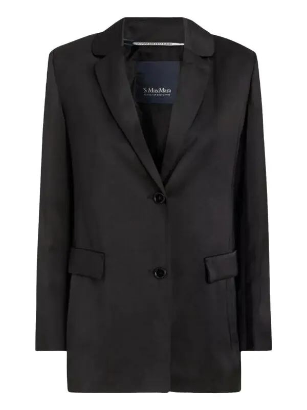 Max Mara Stepped Lapels Blazer - Black