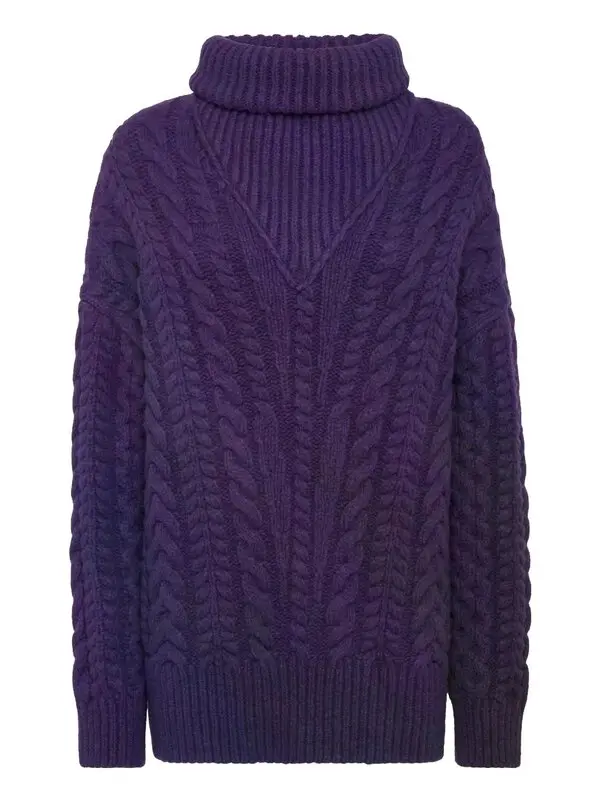 Philipp Plein Skull And Bones Turtleneck Sweater - Purple