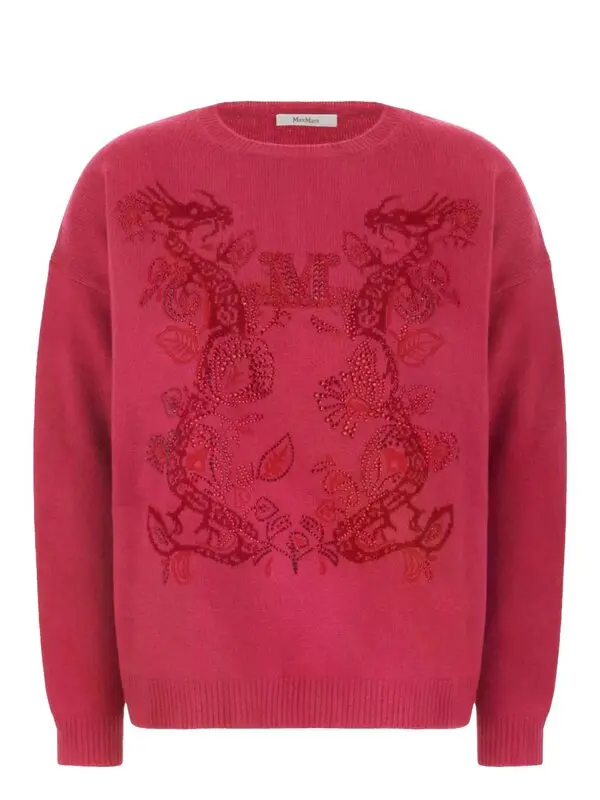 Max Mara Rhinestone-embellished Sweater - Pink