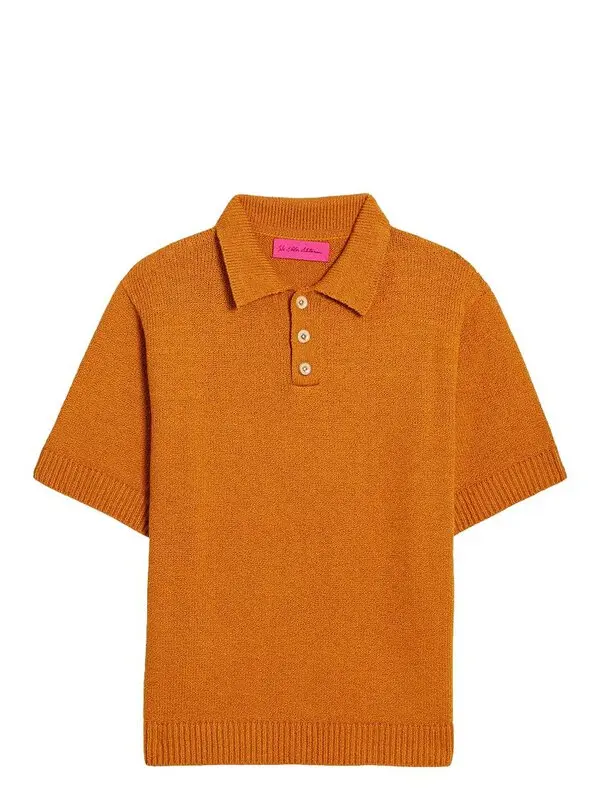 THE ELDER STATESMAN Nora Cotton Polo Shirt - Marigold