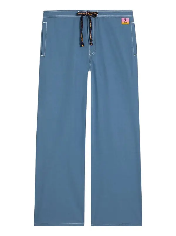 THE ELDER STATESMAN Silvano Cruiser Cotton-twill Pants - Slate Blue