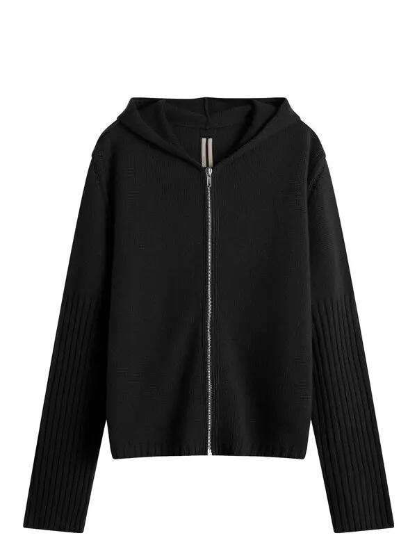 Rick Owens Knit Zip Through - Black