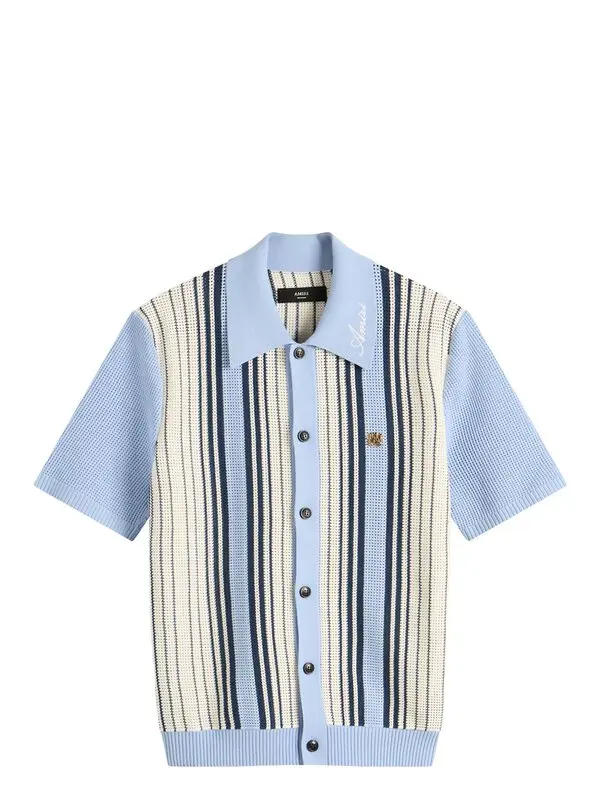 Amiri Script Stripe Shirt - Ashley Blue